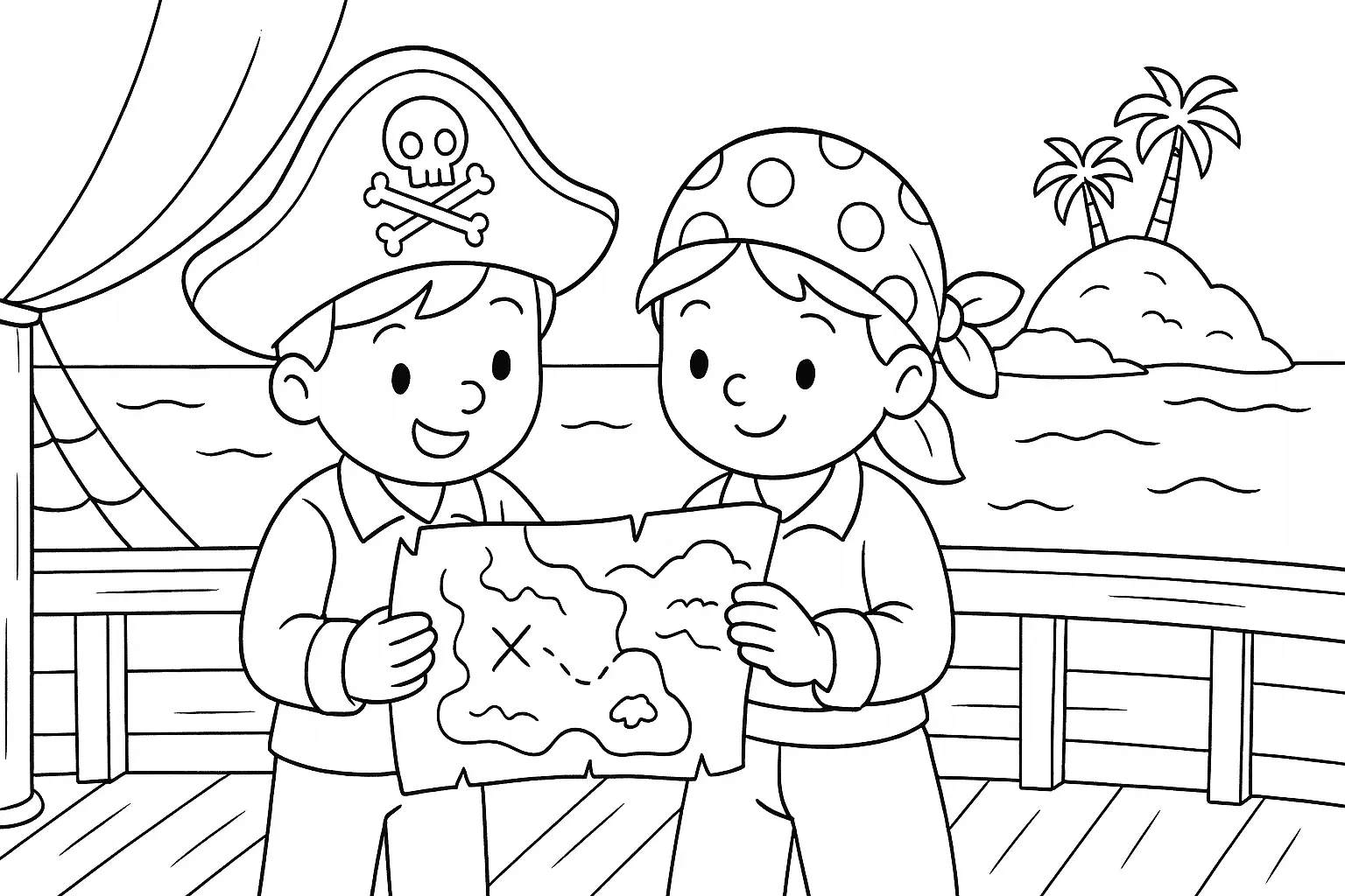 Printable Treasure Map Coloring Page Free Pdf Download At Treasure Map