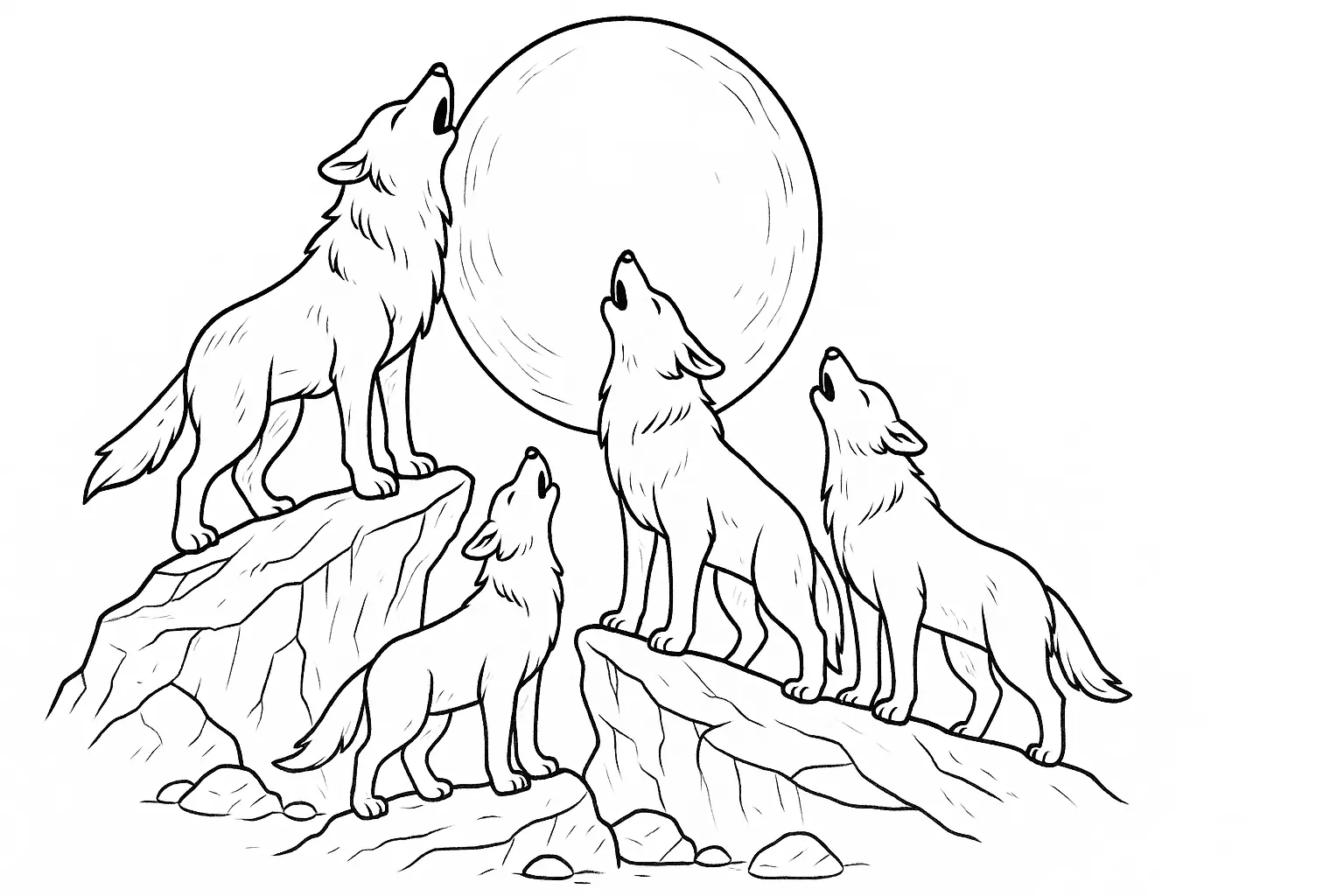 Wolf Howling Moon Coloring Pages Download And Print For Free Wolf And